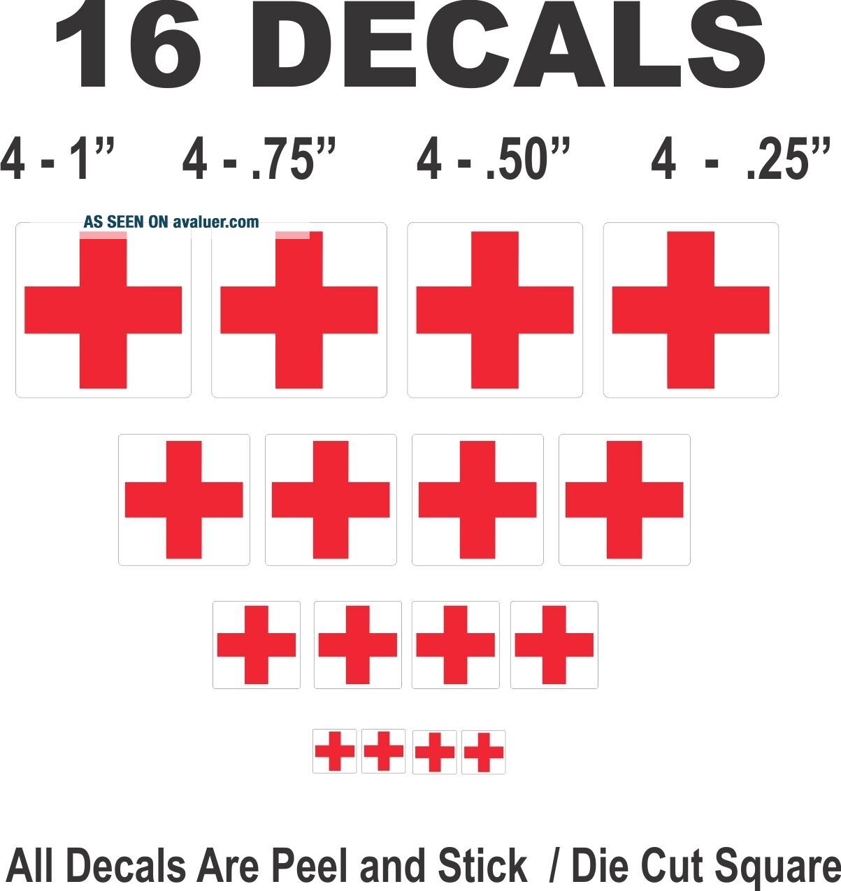 Tootsietoy Midgetoy Ambulance Decals Red Cross On Square Scale Models ...