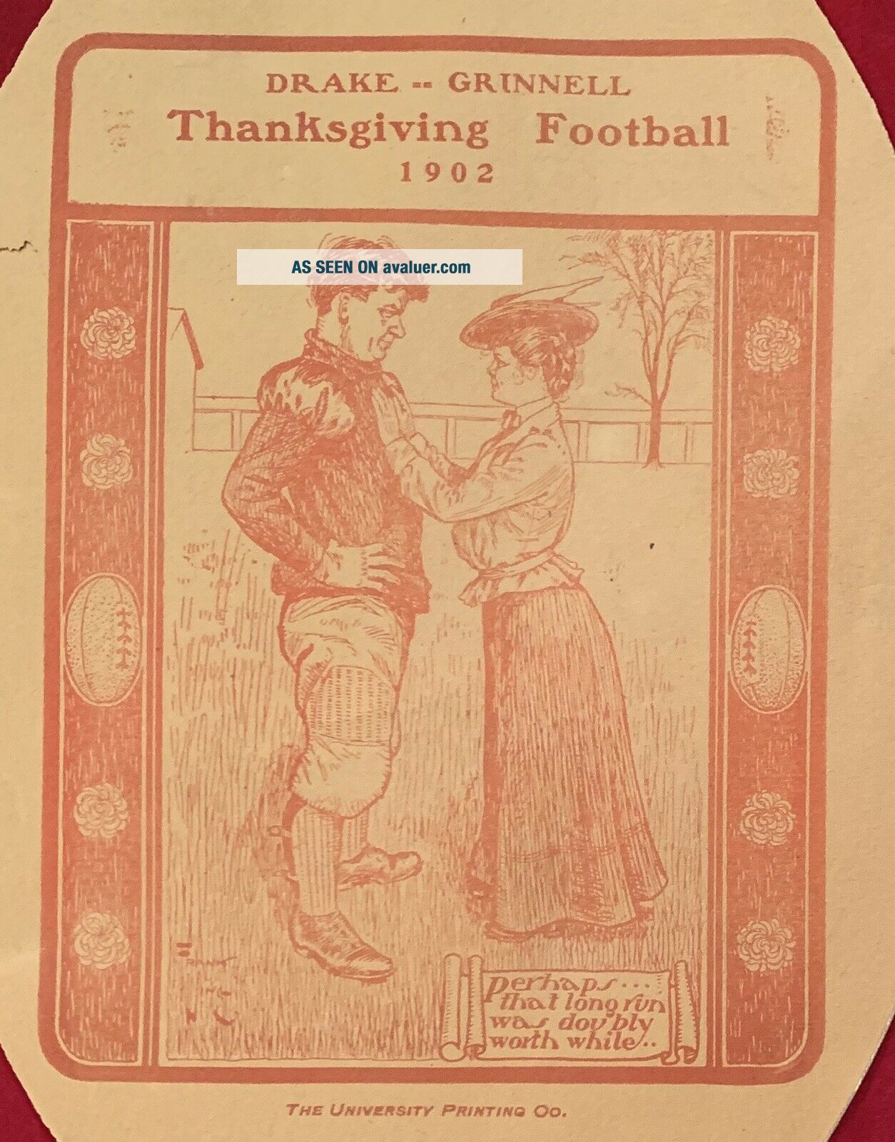 Antique 1902 Drake University Vs Grinnell College Football Program Old ...