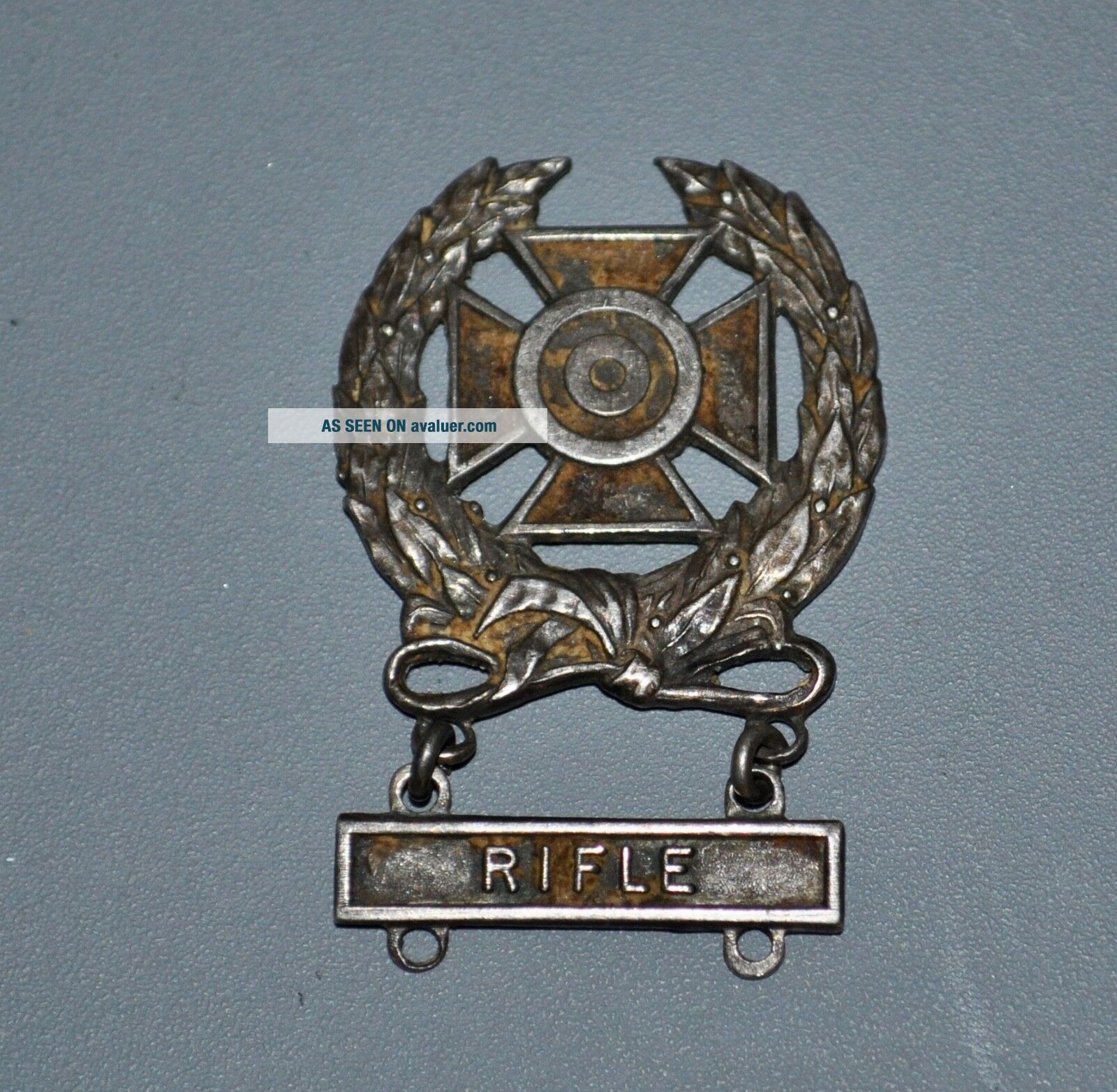 WW2 US Army Sterling Silver Expert Marksman Badge Rifle Bar | #834042