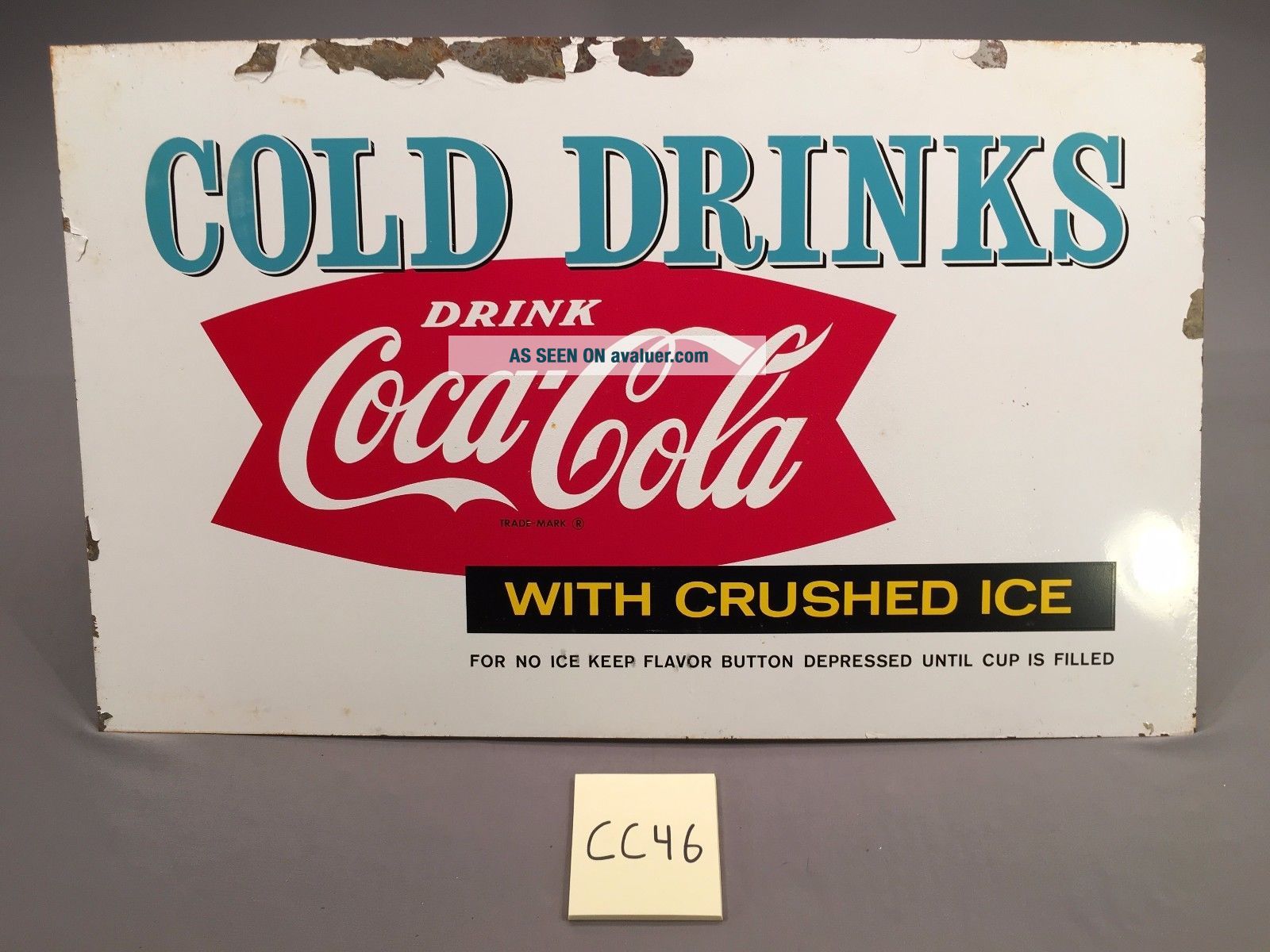 1959 Vintage Cold Drinks Drink Coca Cola With Crushed Ice Metal Sign ...