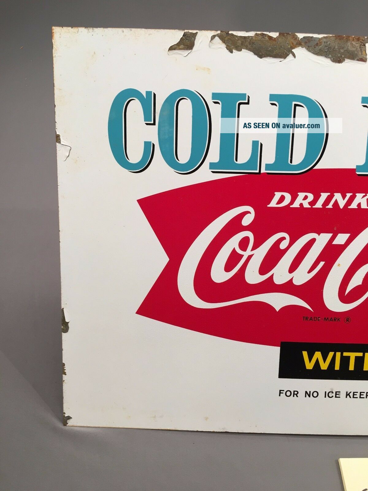 1959 Vintage Cold Drinks Drink Coca Cola With Crushed Ice Metal Sign ...