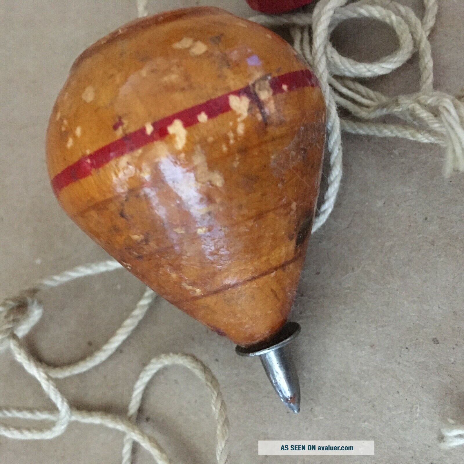 Vintage Wooden Spin Top | #843669