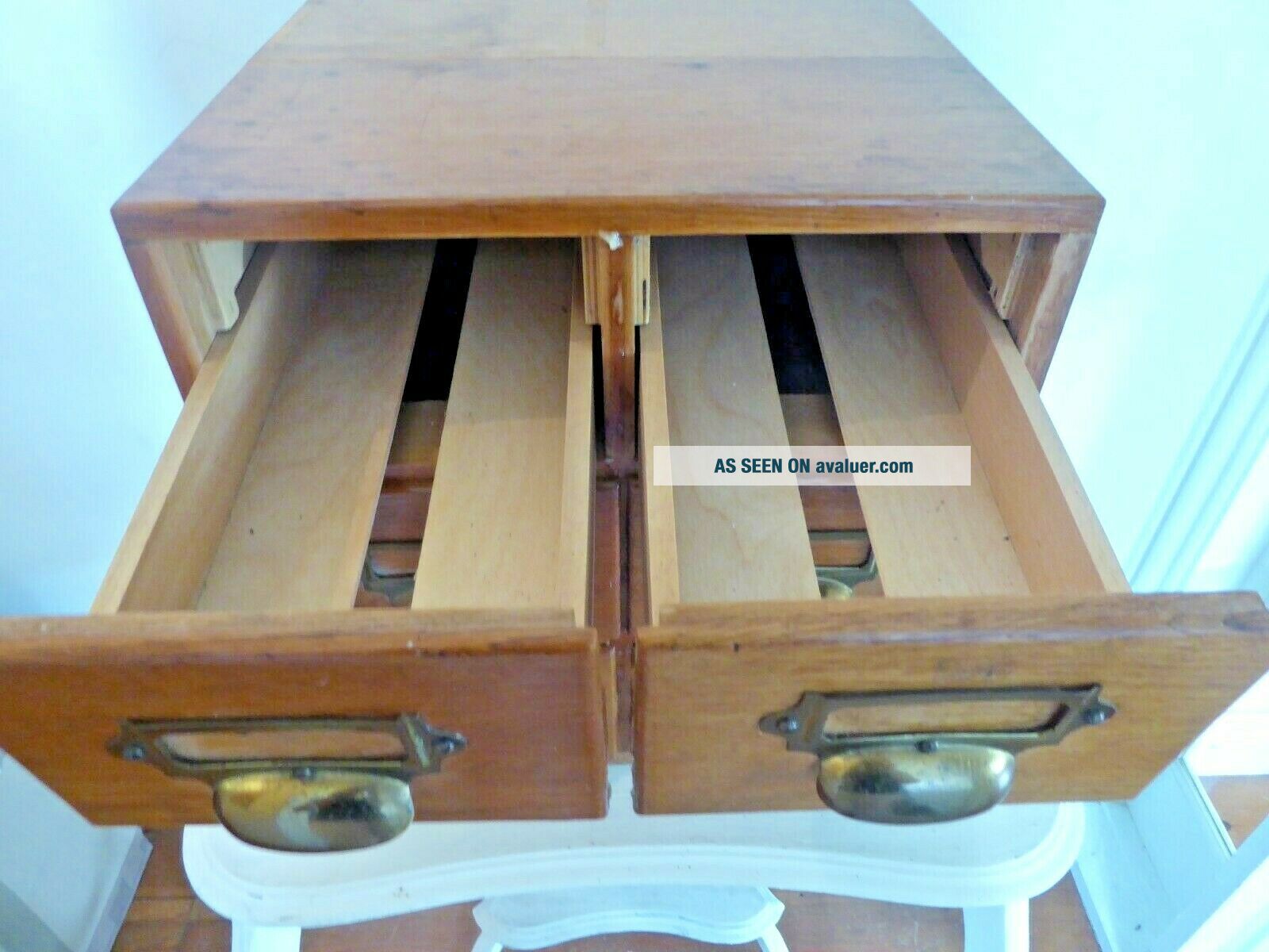 Vintage Wooden Oak 6 Drawer Library Card Index Cabinet | #843768