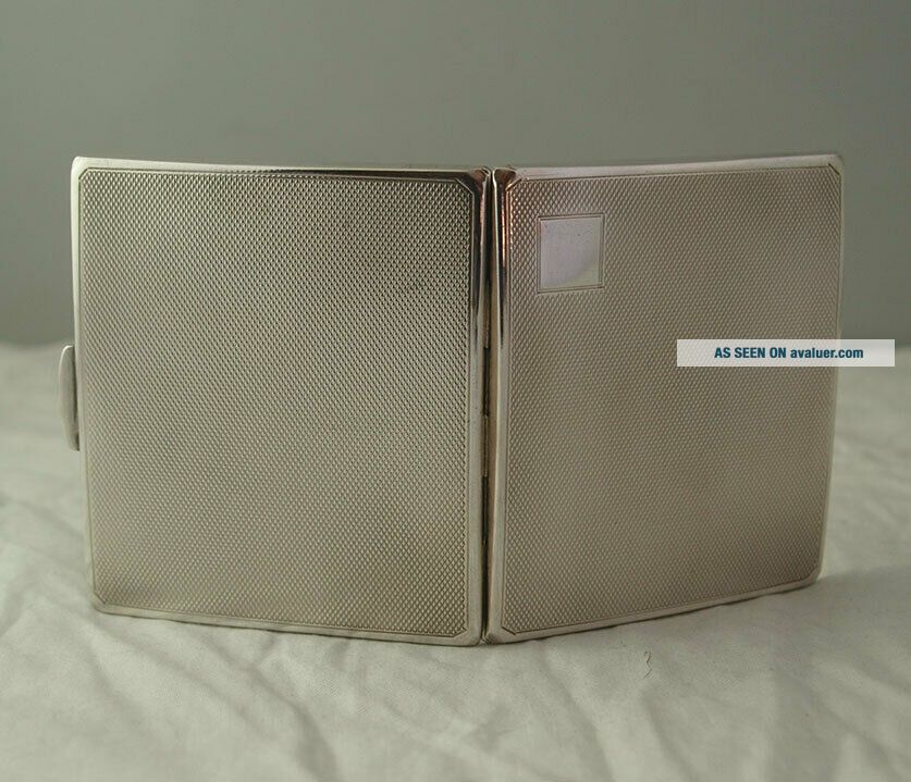 Elegant Art Deco Solid Silver Cigarette Case - 97g - Birm. 1934 | #847362
