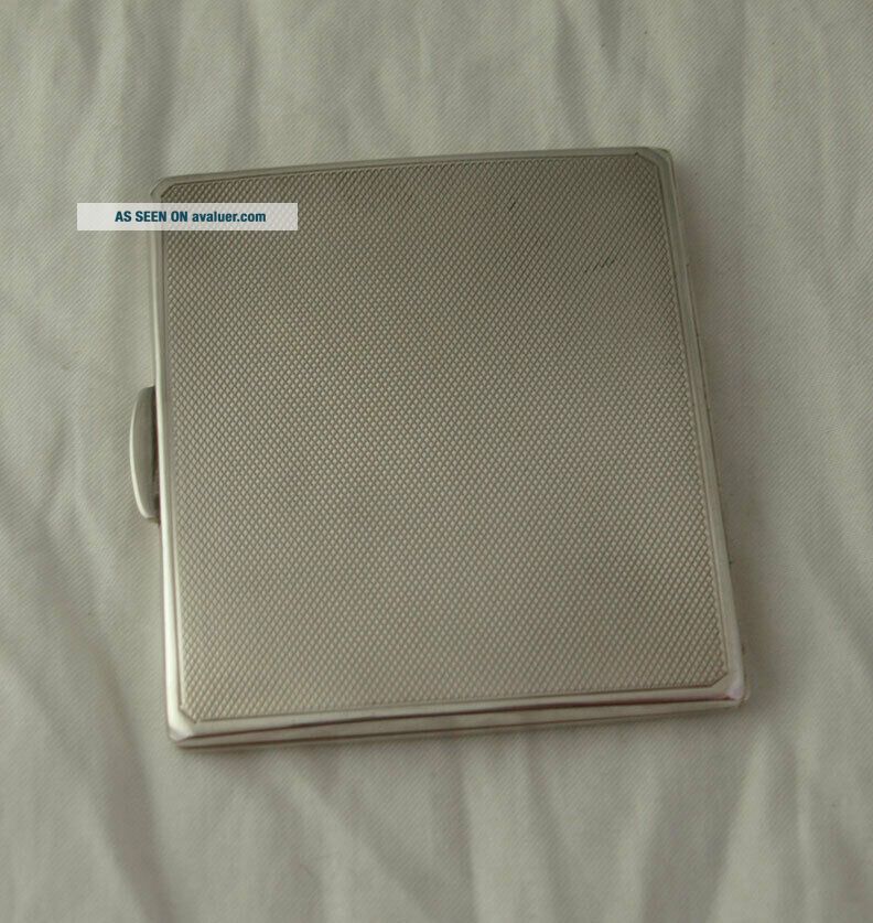 Elegant Art Deco Solid Silver Cigarette Case - 97g - Birm. 1934 | #847362