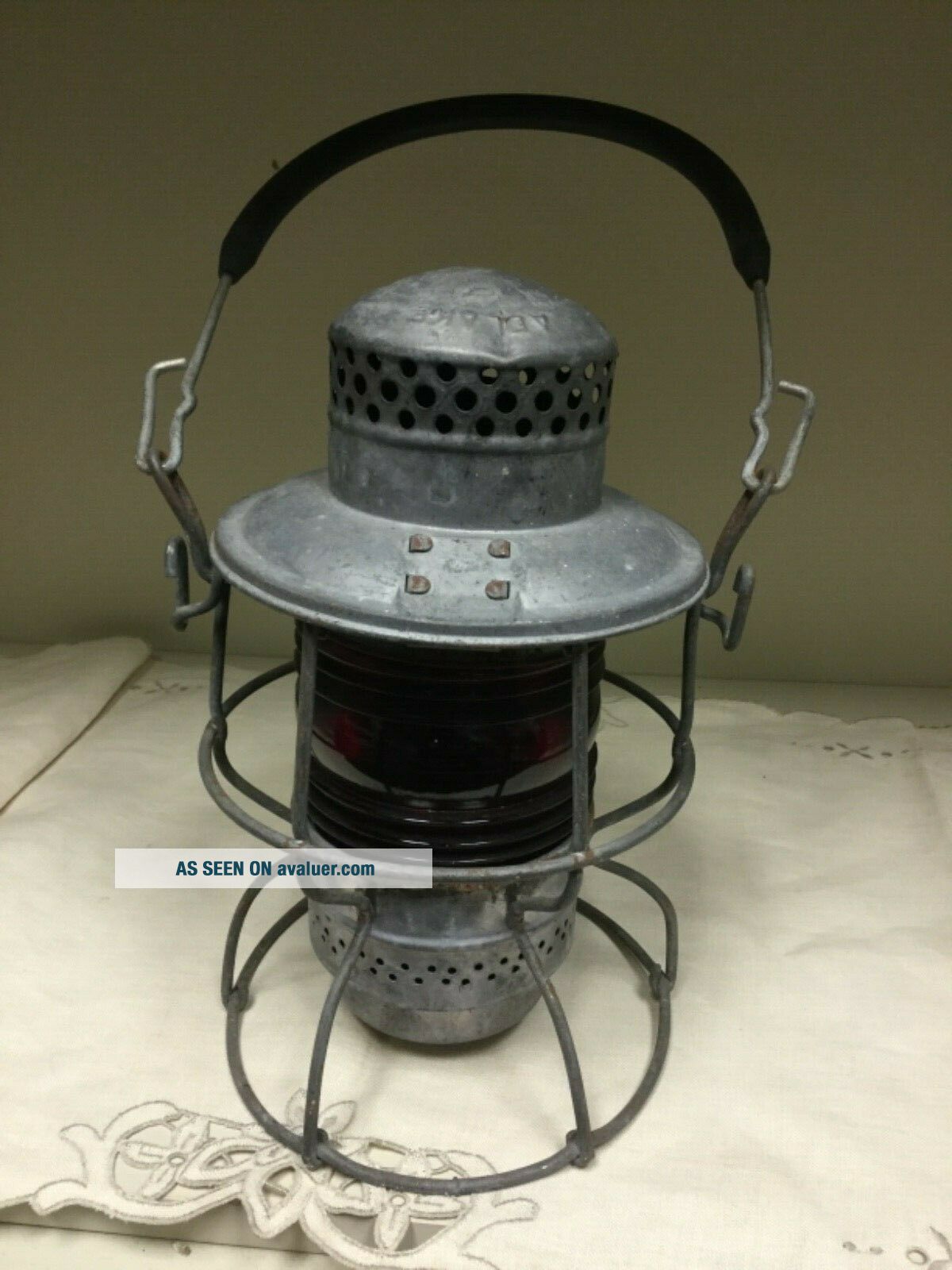 Vintage Adlake Kero Red Glass Globe Railroad Lantern Wow | #849680
