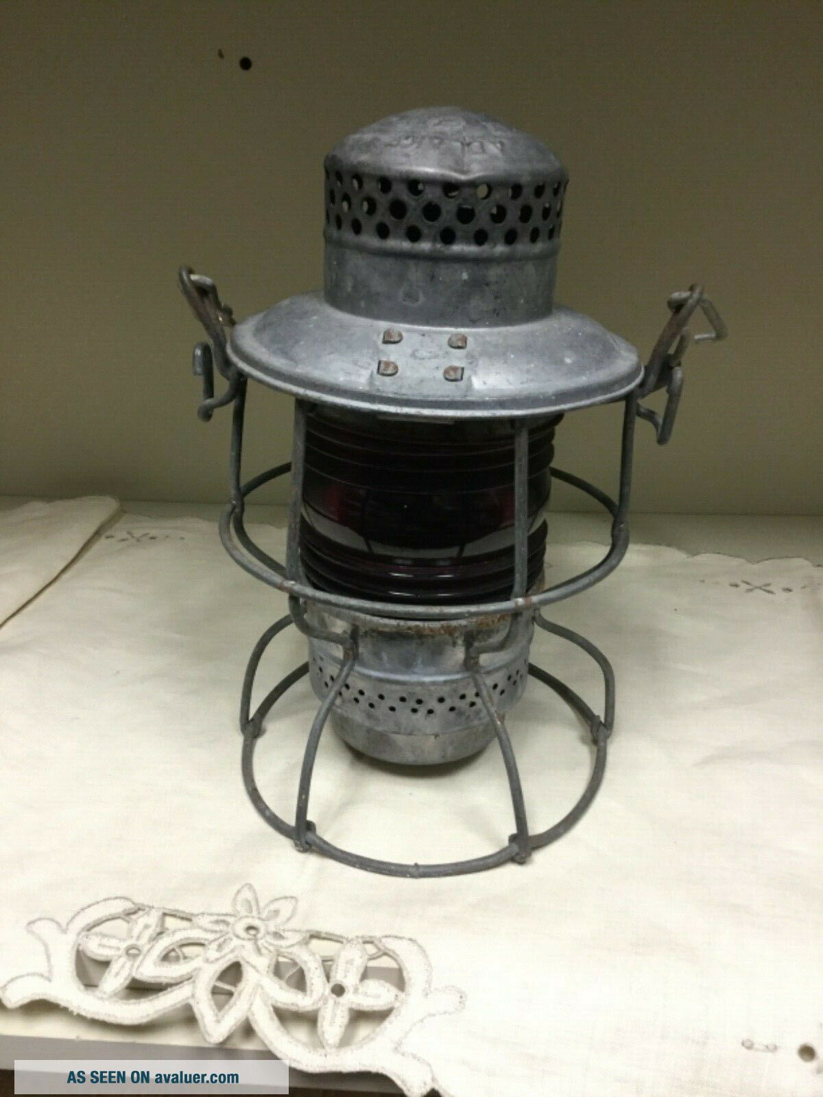 Vintage Adlake Kero Red Glass Globe Railroad Lantern Wow | #849680