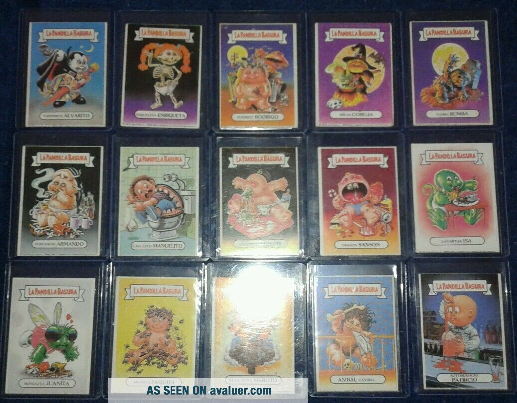 RARE COMPLETE LA PANDILLA BASURA POP SET SPANISH Garbage Pail Kids ...
