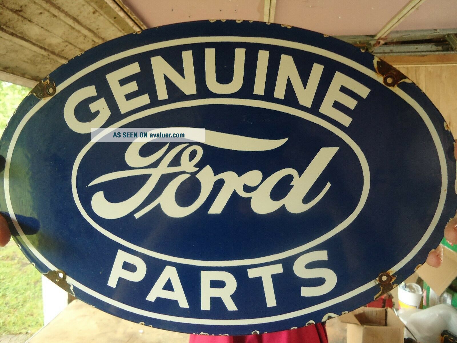 VINTAGE FORD PARTS FORD MOTOR COMPANY DEALERSHIP PORCELAIN SIGN | #853069