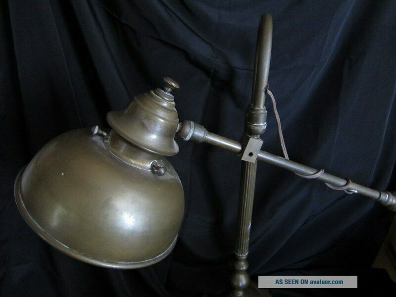 VINTAGE UNIQUE HEAVY BRASS INDUSTRIAL DESK LAMP STAMP CITY OF LOS ...