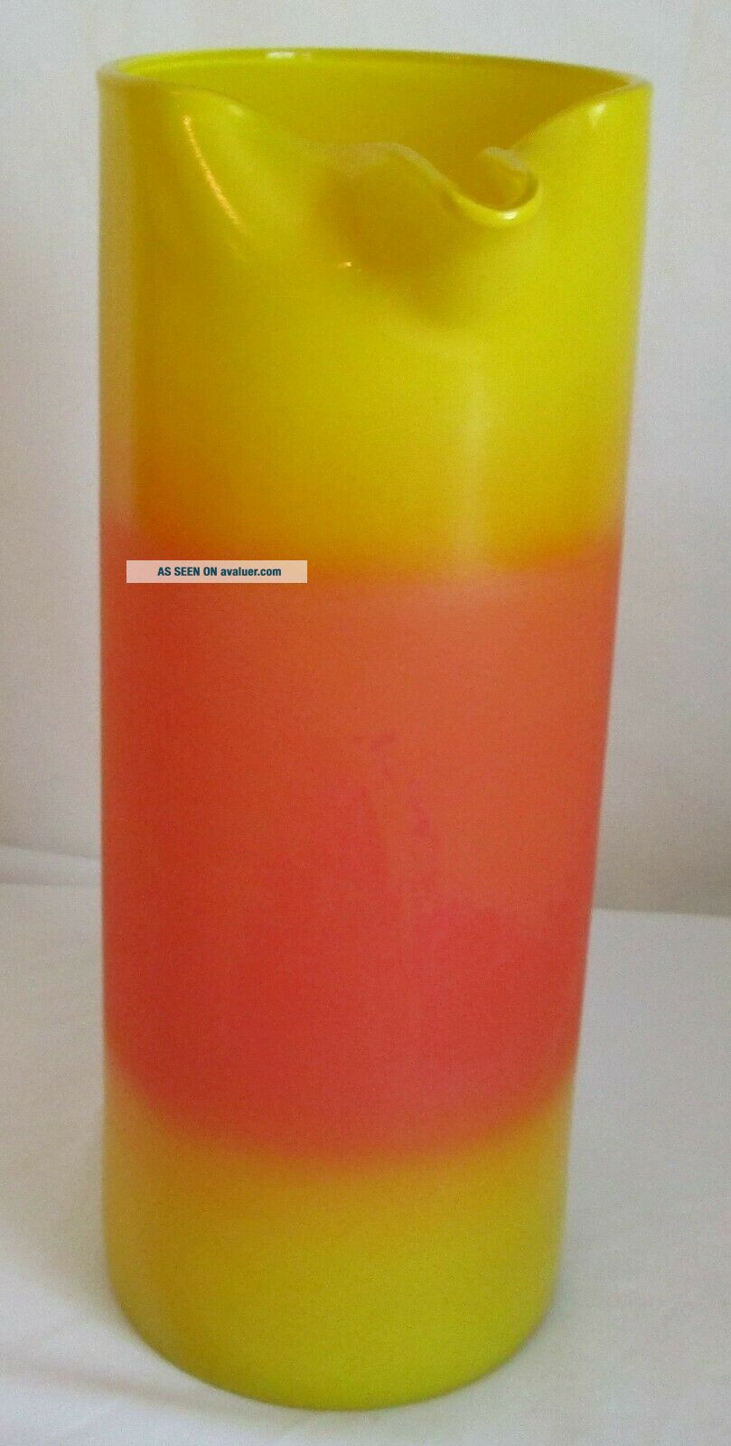 Vintage West Virginia Glass Frosted Blendo Pitcher With 6 Tall Glasses ...