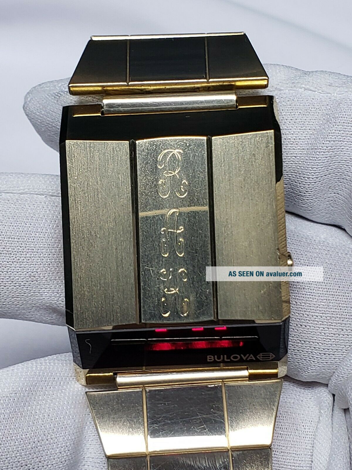 Vintage Bulova Computron LED Digital N6 Drive Watch. 10kt Rgp. | #860865