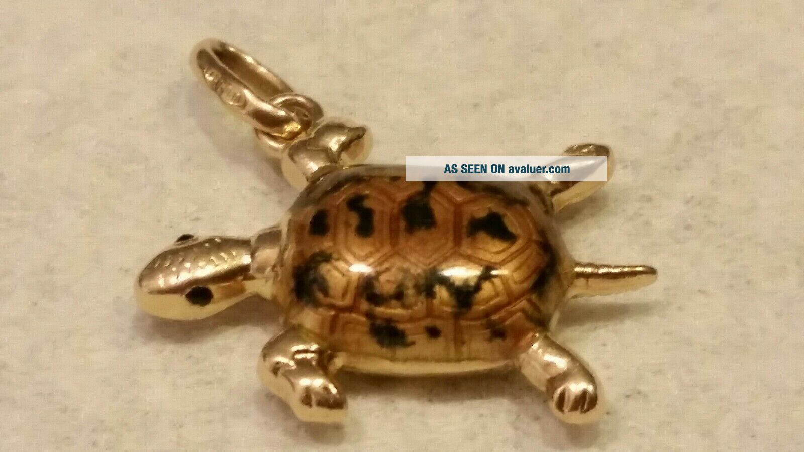 18K Yellow Gold Italian Turtle Pendant/Charm | #864071