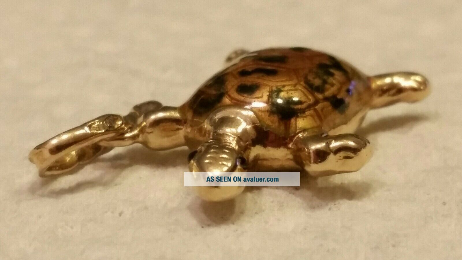 18K Yellow Gold Italian Turtle Pendant/Charm | #864071