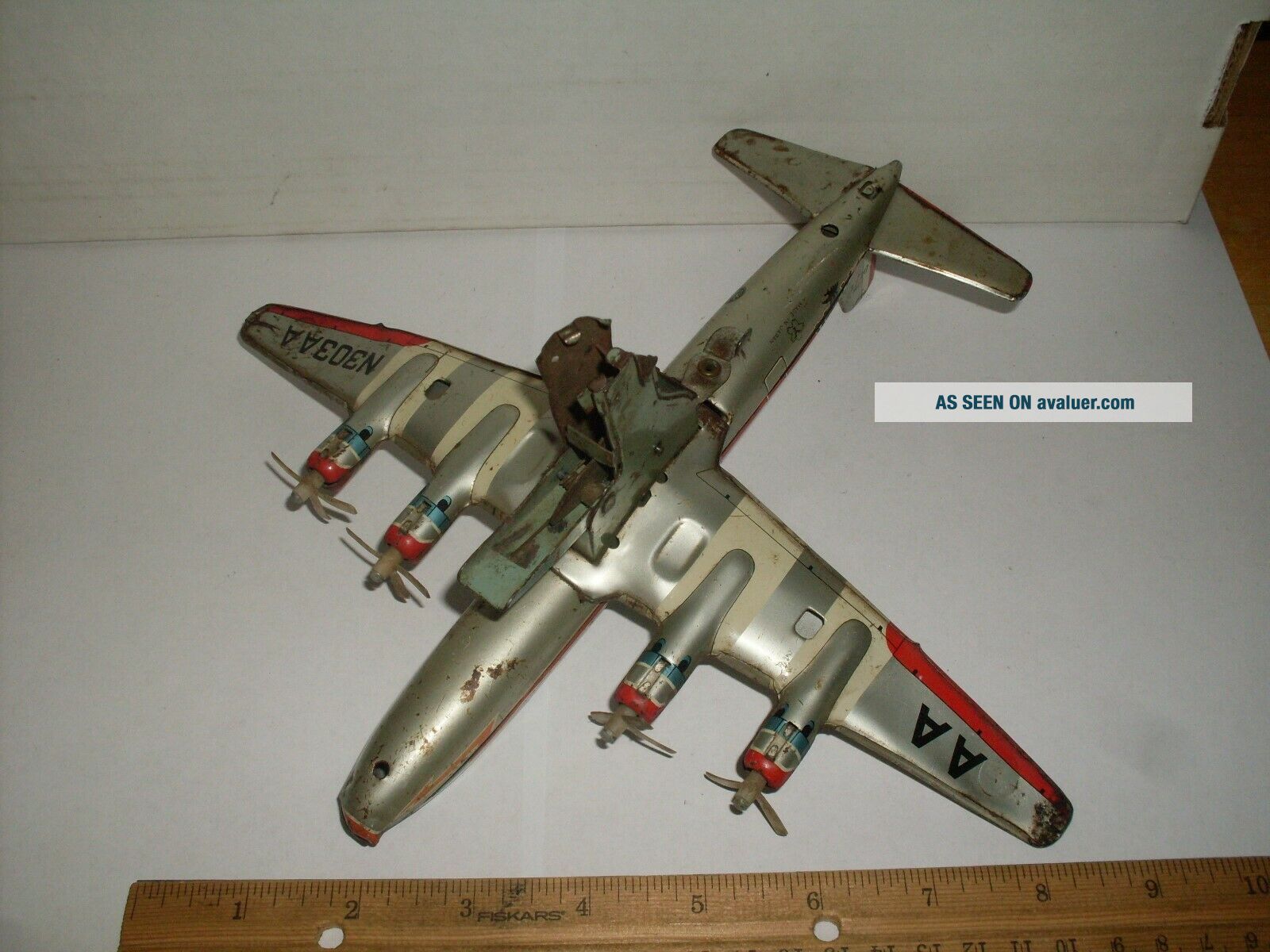 American Airlines AA Tin Toy Airplane DC7 Japan Vintage | #866238