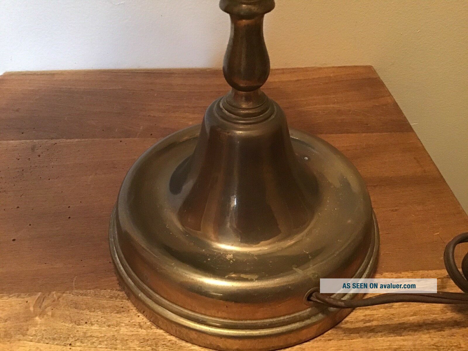 Vintage 22 1/2” Brass Student Library Electric Green Shade Table Lamp ...