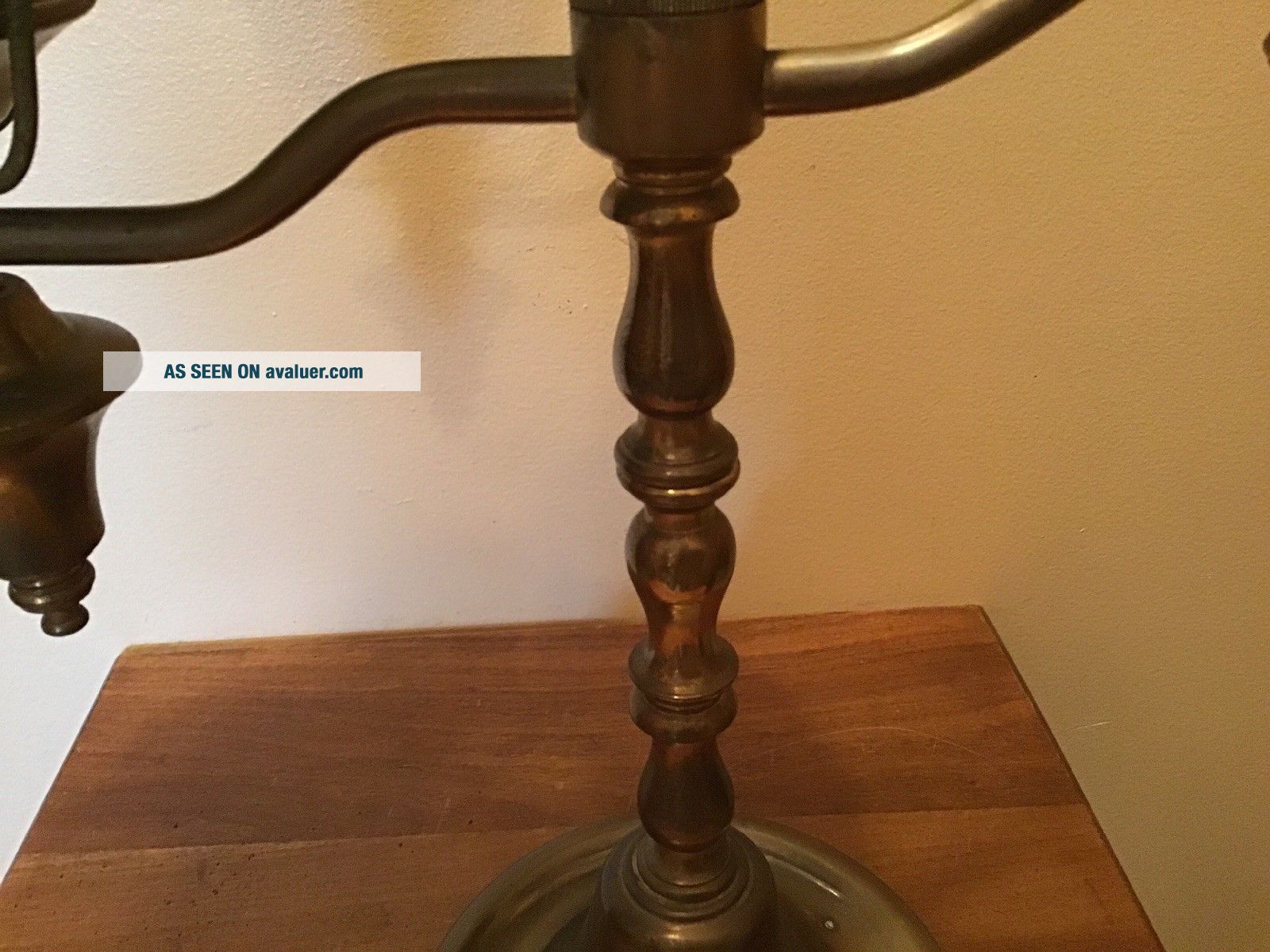 Vintage 22 1/2” Brass Student Library Electric Green Shade Table Lamp ...