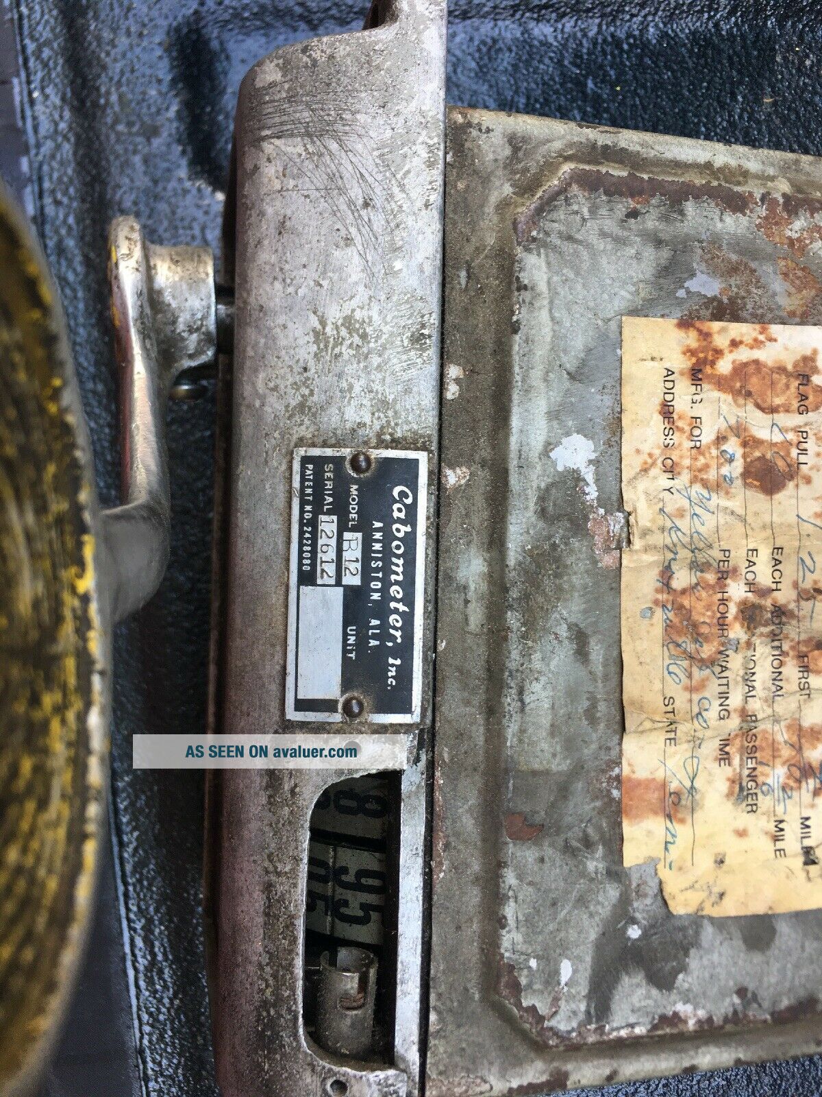 VINTAGE ANTIQUE VACANT TAXI CAB CAR CABOMETER FARE METER FLAG DASHBOARD ...