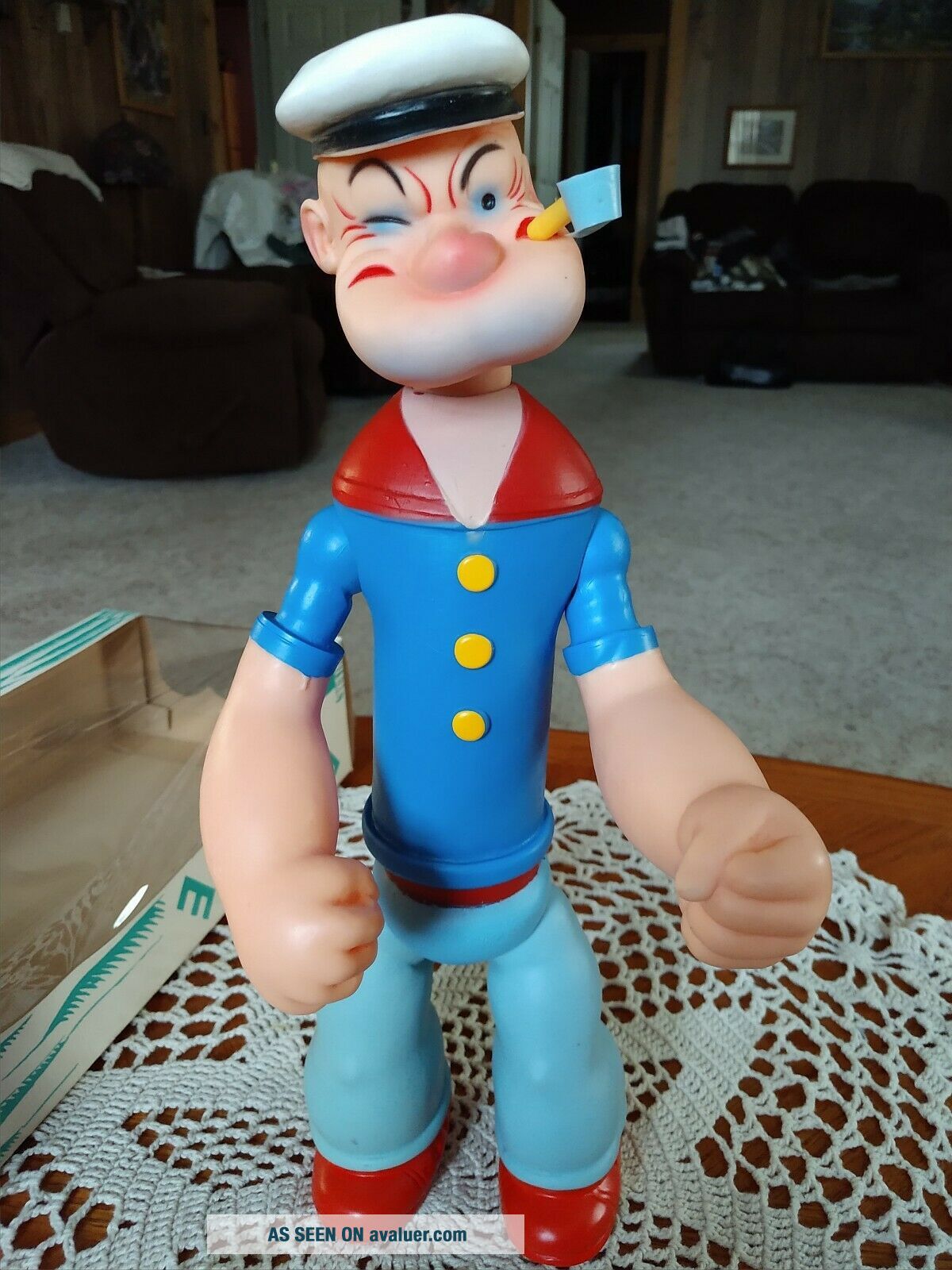 Cameo K. F. S. Vintage Rubber Popeye Doll 13 " With Pipe. Mid - Century ...