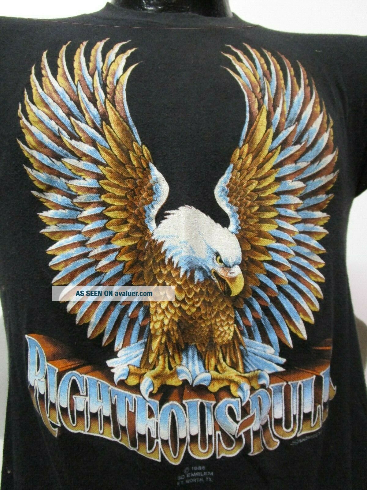 VINTAGE 1986 HARLEY DAVIDSON MOTORCYCLES RIGHTEOUS RULER 3D EMBLEM T ...