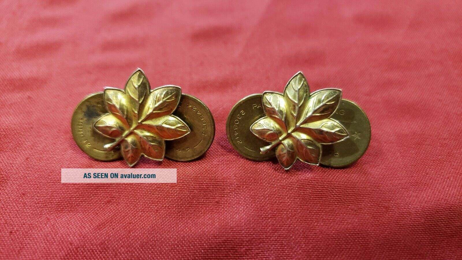 WW2 US NAVY USMC MAJOR RANK BADGE PINS 1/20 GF - STERLING MATCHING PAIR ...
