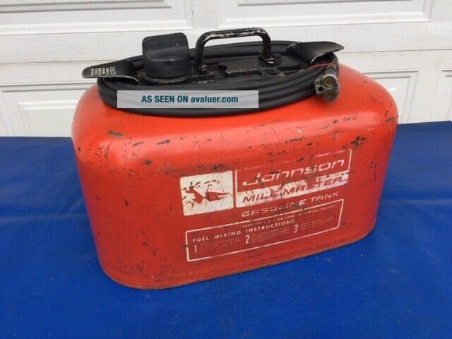 Vtg Evinrude Johnson 6 Gallon Dual Line Pressure Gas Tank Hose ...