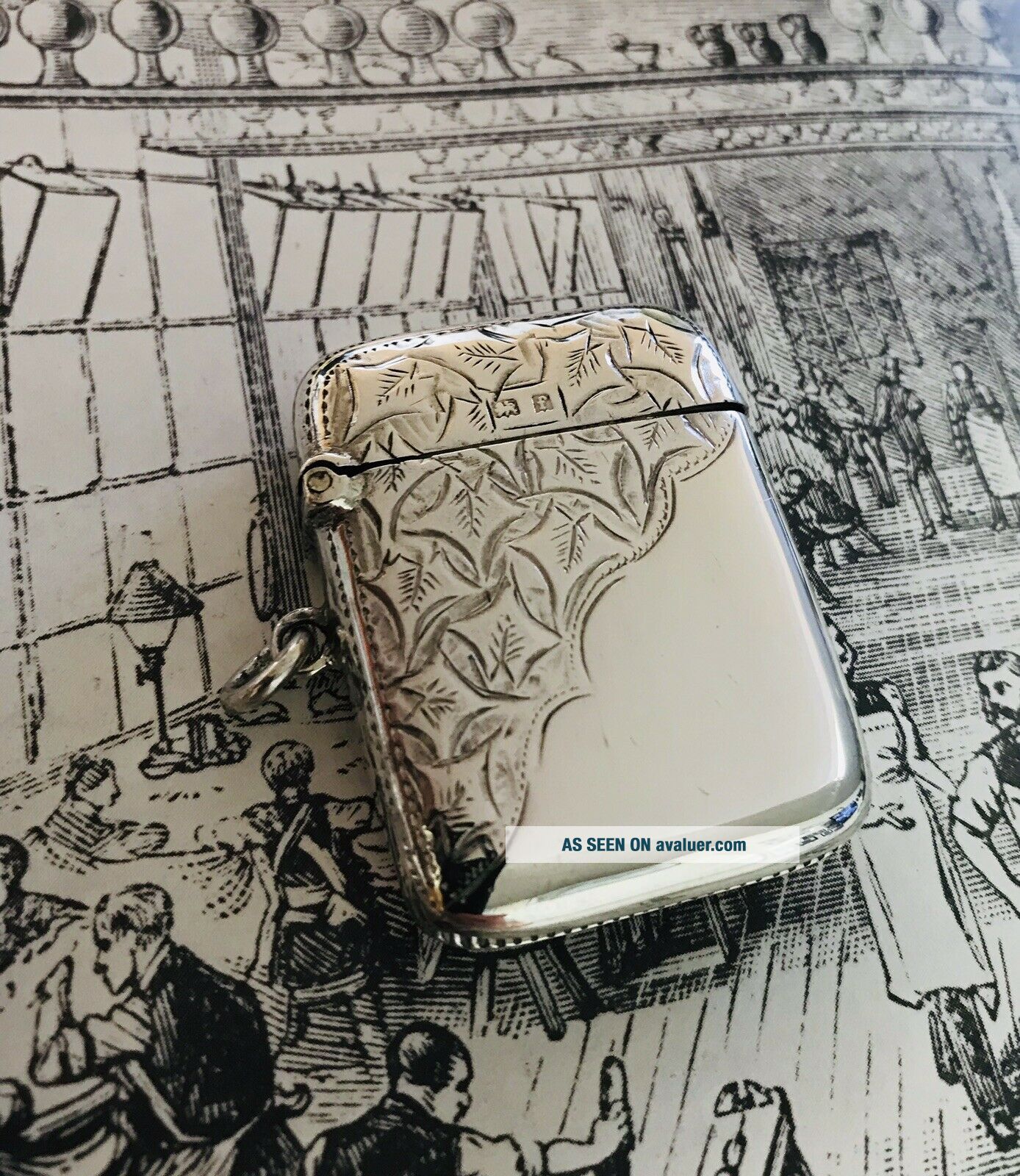Antique Sterling Silver Vesta Case | #920880