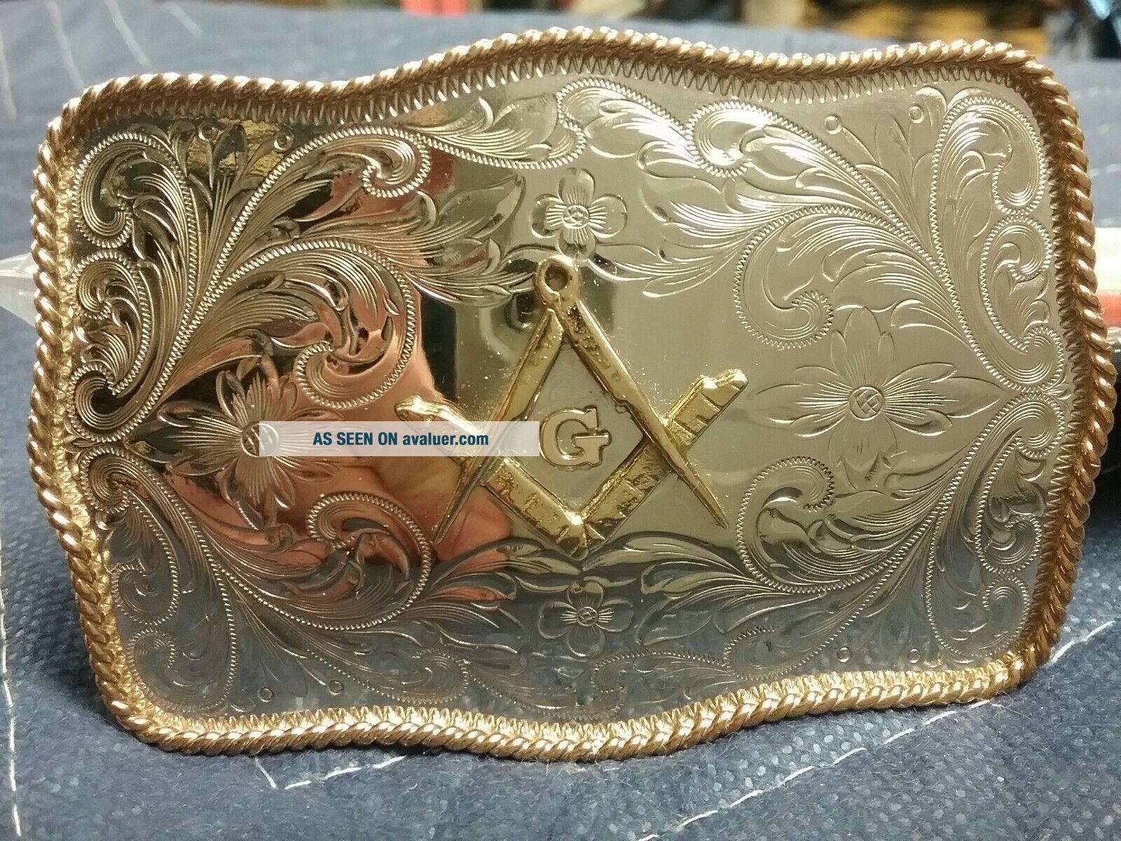 Montana Silversmiths FREEMASON MASONIC Belt Buckle GERMAN SILVER | #925311