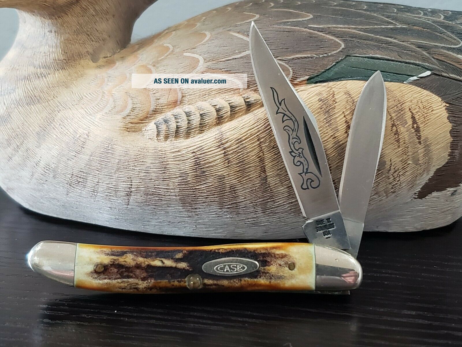 VINTAGE 1977 CASE XX KNIFE. STAG BLUE SCROLL. SERPENTINE JACK. 52087 ...