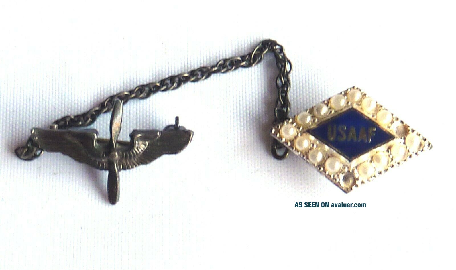 WWII US Army Air Corps Sweetheart Chain Pin Sterling | #954416
