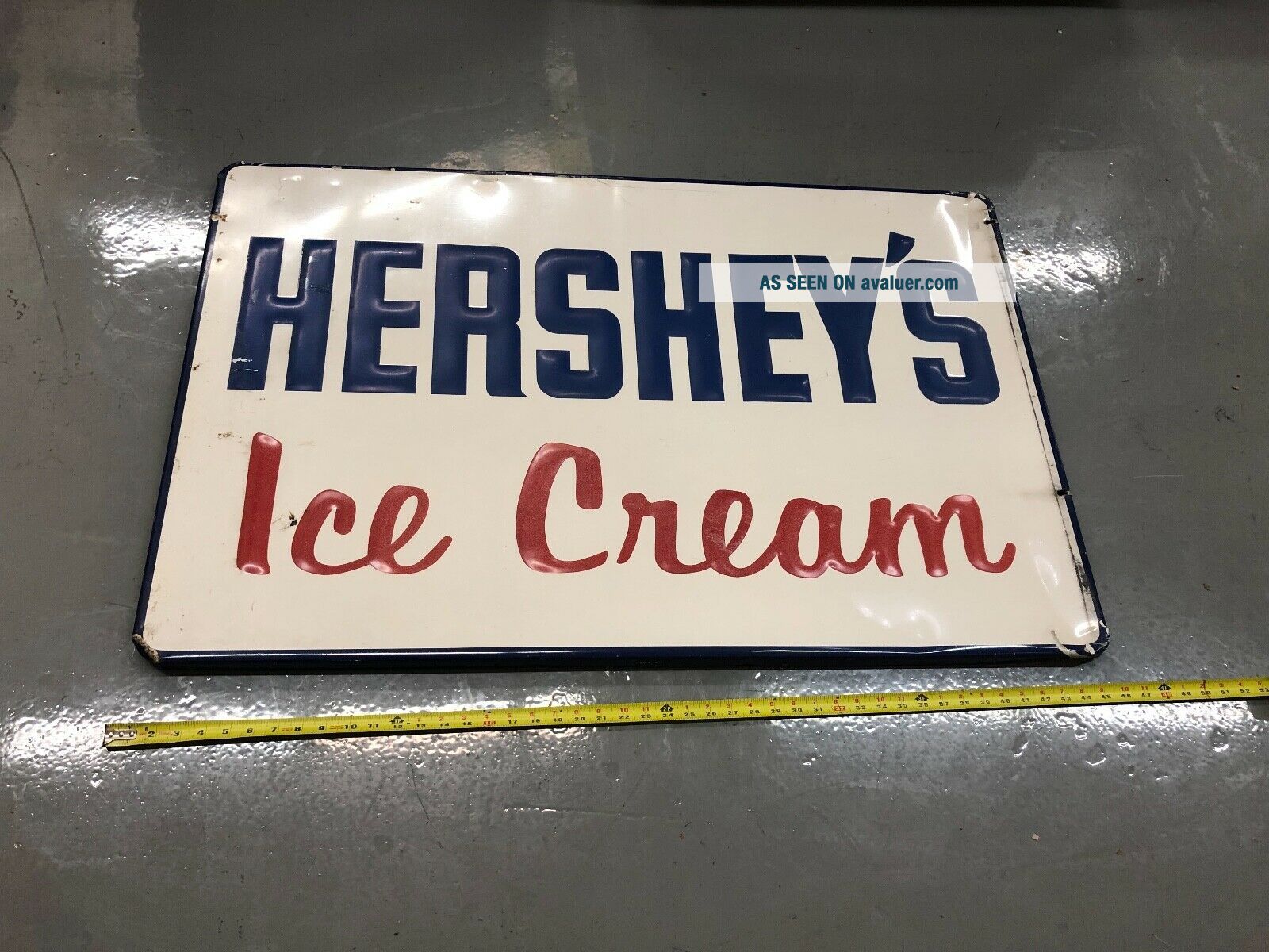 Vintage C. 1950s - 1960s Hershey Ice Cream Sign 46 X 30 " | #958172