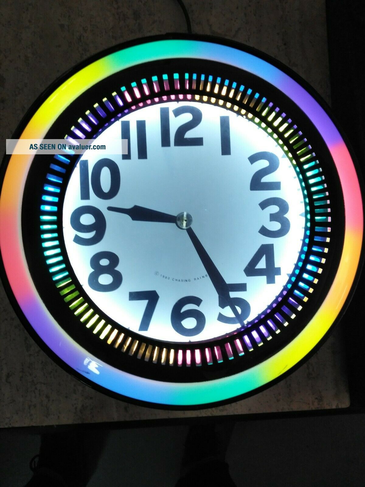 RARE VTG. ELECTRIC NEON CLOCK Chasing Rainbow Wurlitzer Jukebox | #962488