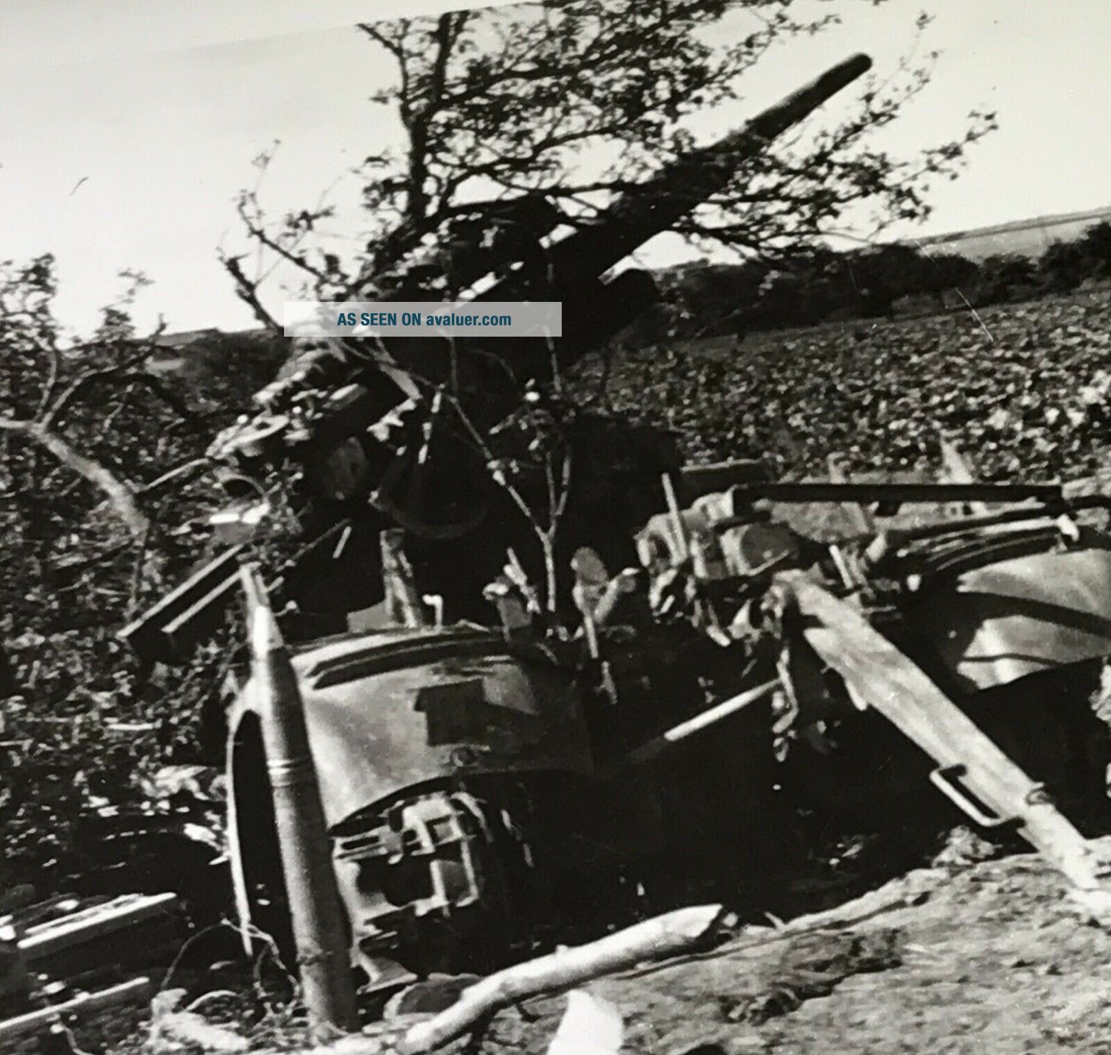 WW2 Photo German 88 Anti Tank Gun Abandoned Destroyed GI Snap Shot ...