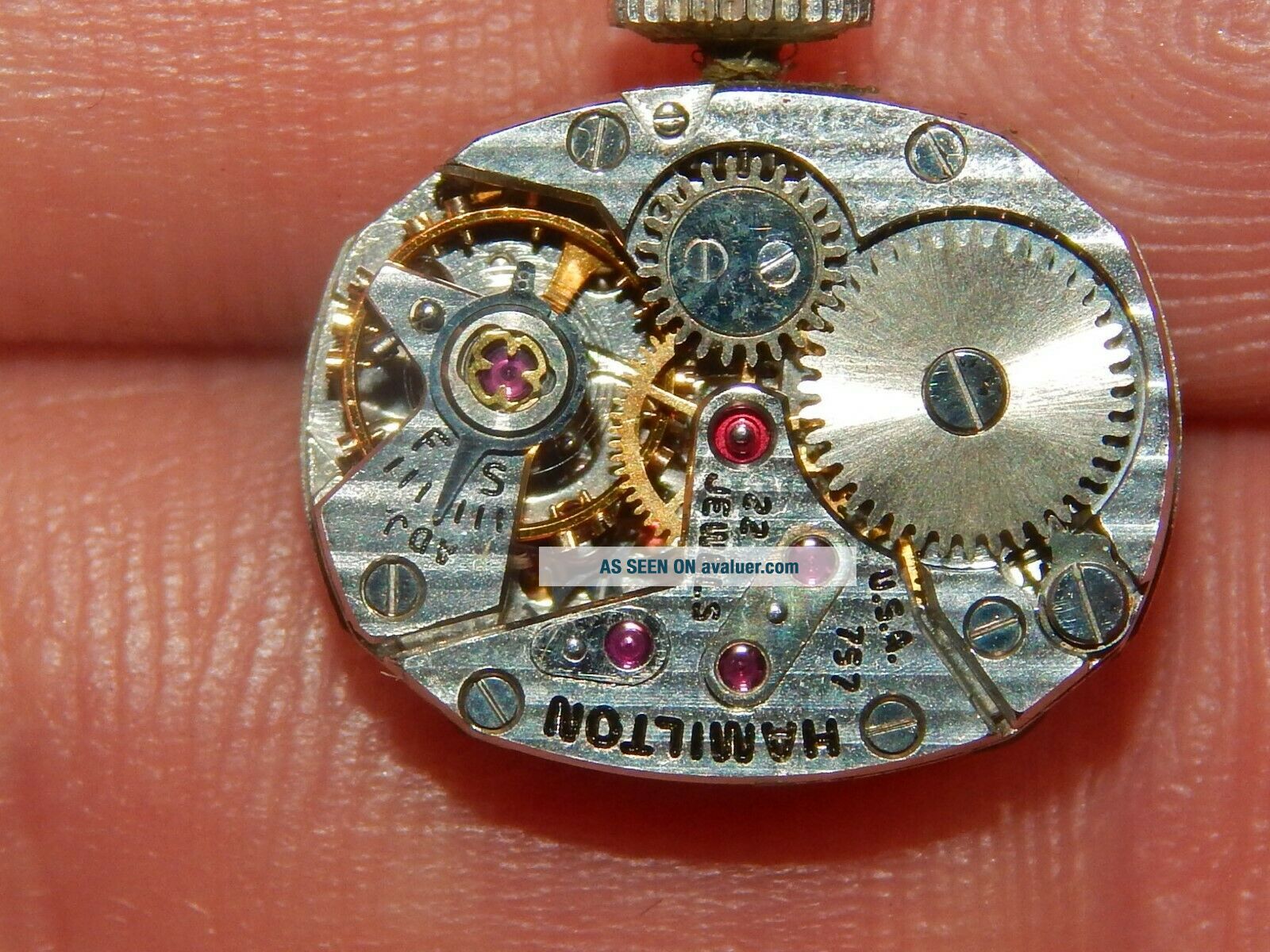 Vintage Hamilton Diamond & 14K White Gold Ladies Watch 757 22 Jewels ...