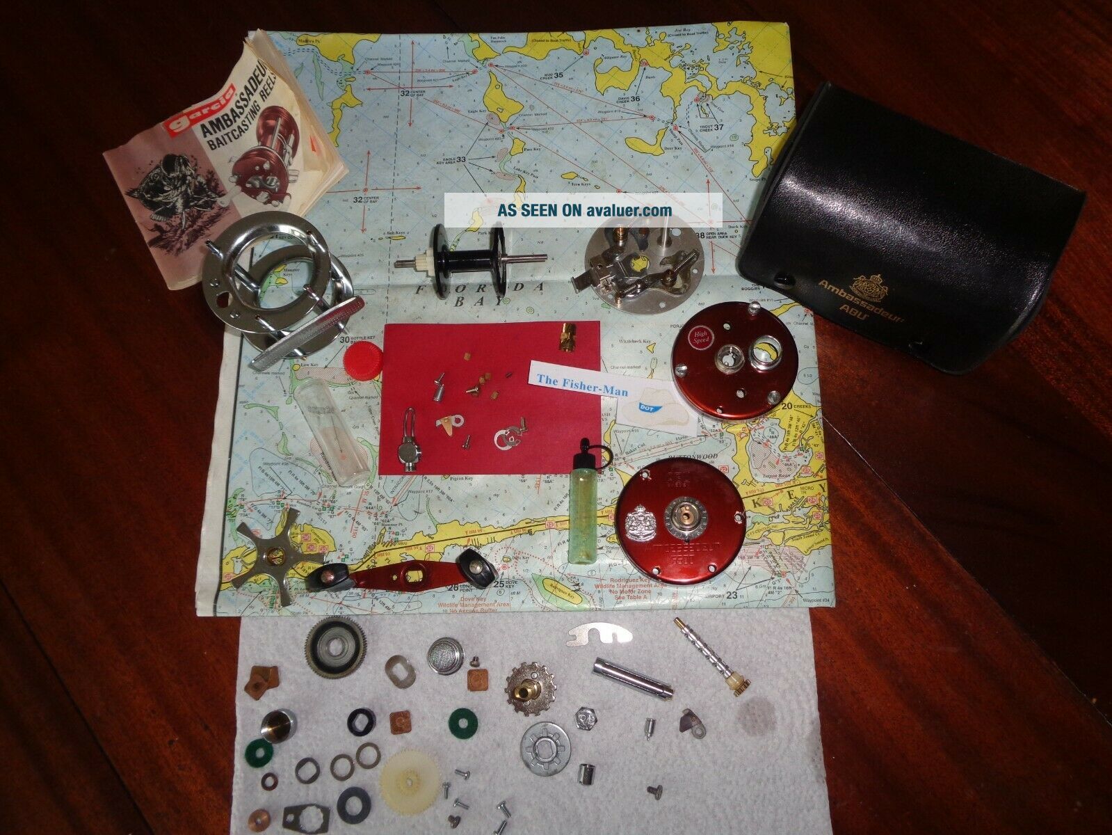 VINTAGE ABU AMBASSADEUR 5500 BROWN BAITCASTING REEL W/ PAPERWORK, PARTS ...