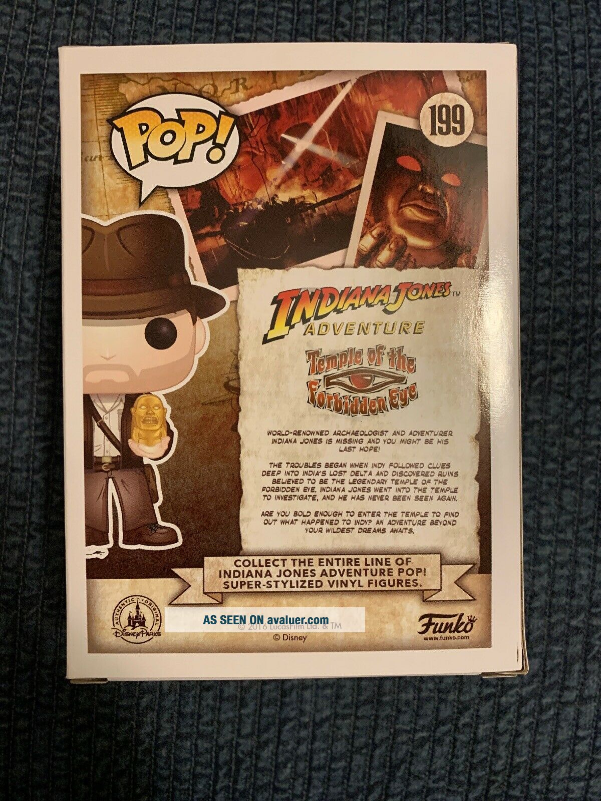 Funko Pop Indiana Jones With Idol 199 2016 SDCC LIMITED EDITION Rare ...