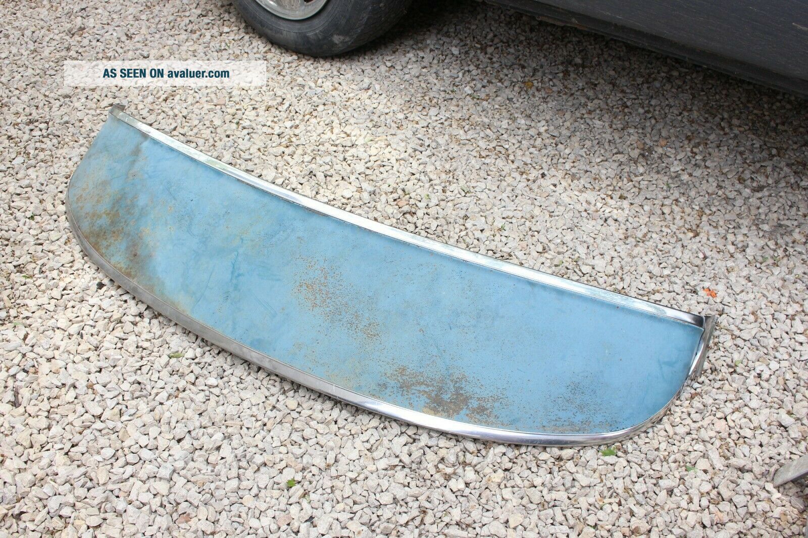 Vintage Exterior Roof Sun Visor Blue Chrome Trim Rat Hot Rod Truck Car ...