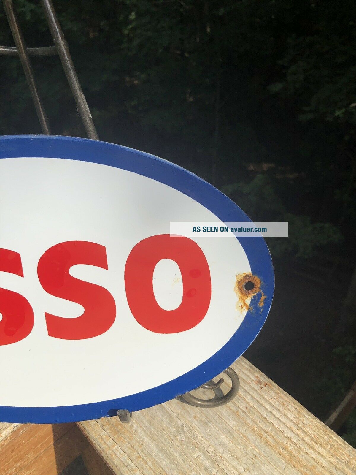 VINTAGE ESSO OVAL GASOLINE PORCELAIN SIGN GAS SERVICE STATION PUMP ...