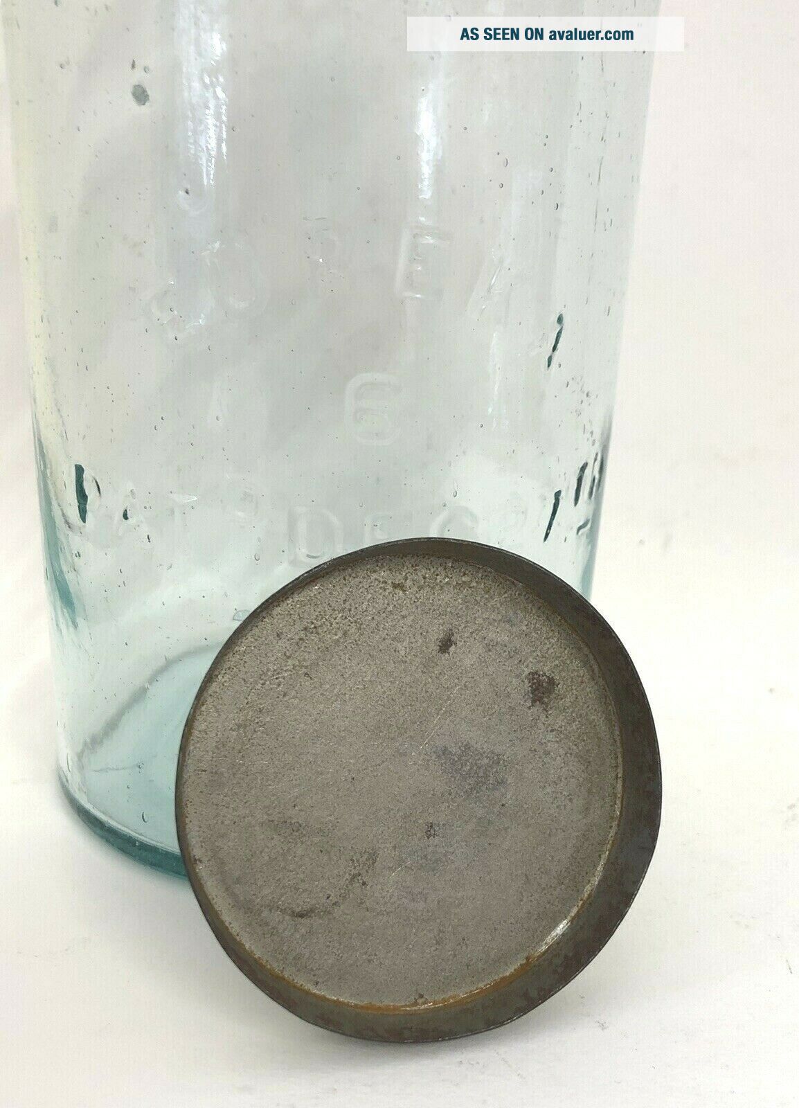 Old ViNtAgE EUREKA 6 PATD DEC 27TH 1864 Antique FRUIT JAR QUART | #1018672
