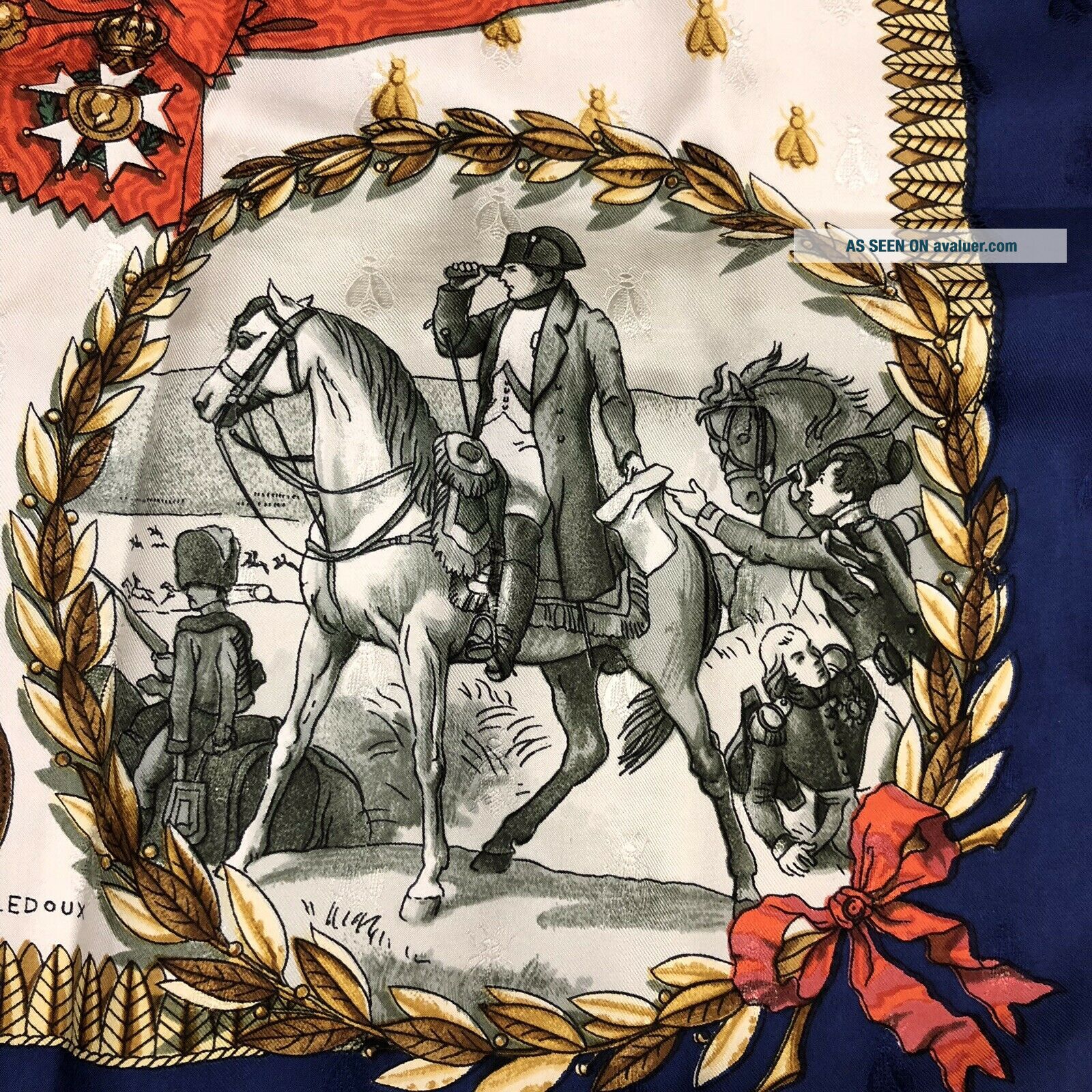 AUTHENTIC HERMES PARIS ICONIC NAPOLEON JACQUARD SILK SCARF VINTAGE 90 ...