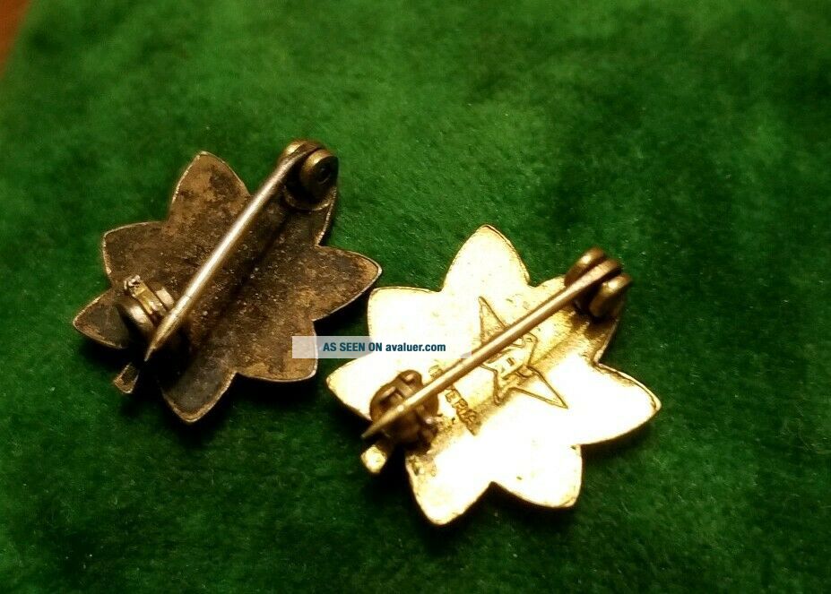 WW2 US Navy Marine Corps Mini MAJOR INSIGNIA COLLAR PINS Oak Leaves H&H ...