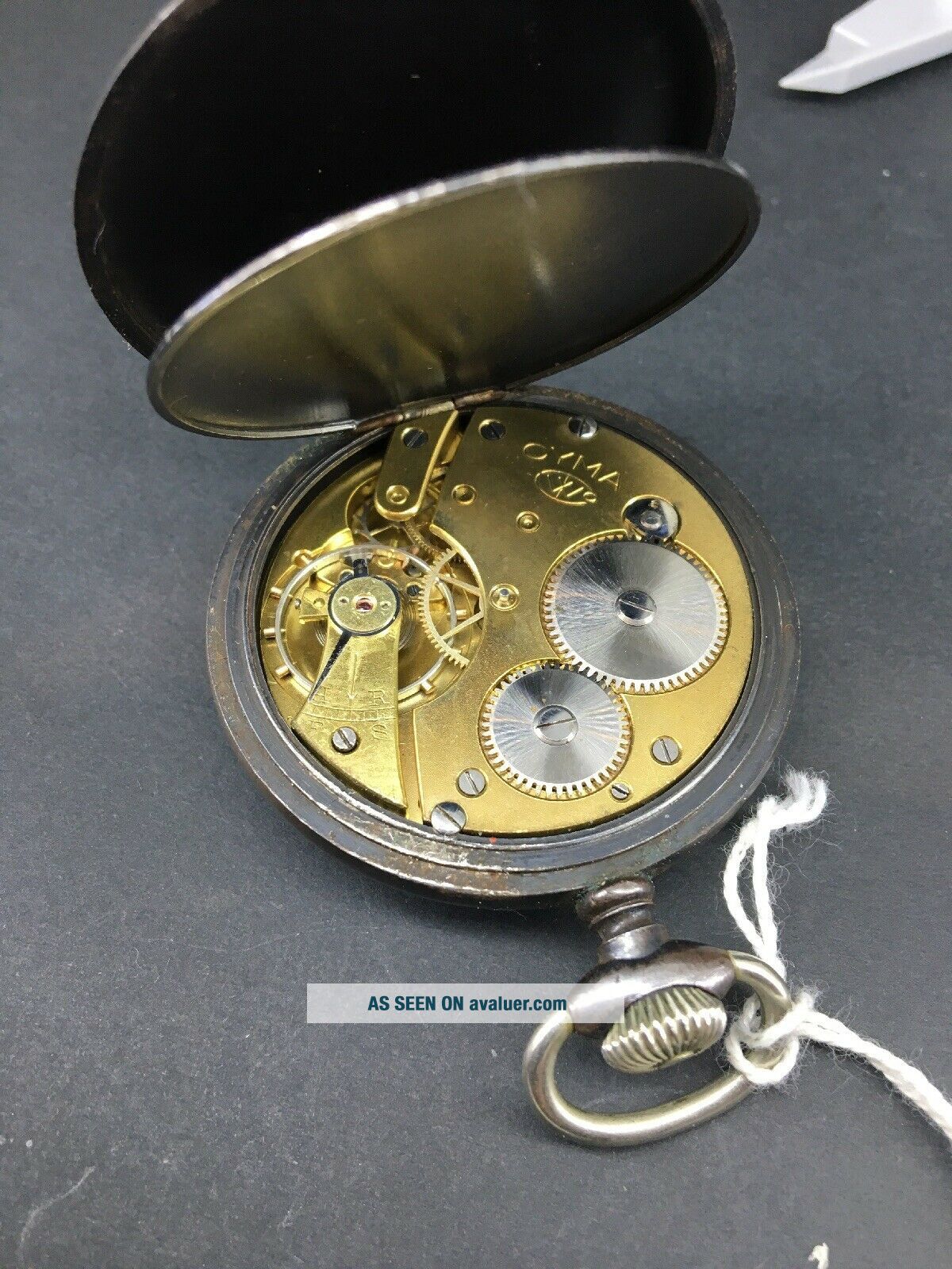 Cyma Gun Metal Antique Vintage Military Pocket Watch. | #1045411