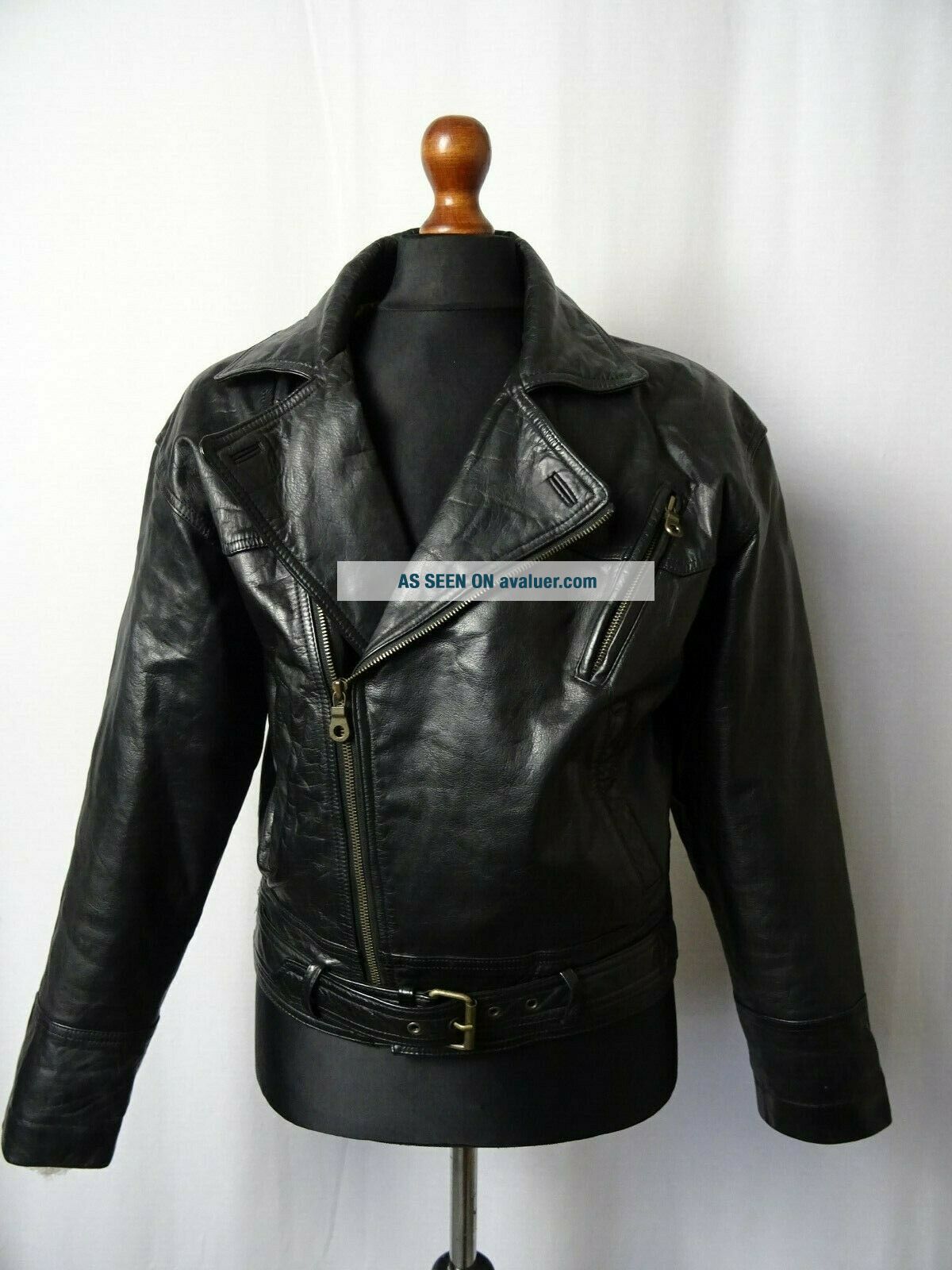 Men ' S Vintage Perfecto Leather Motorcycle Biker Jacket L 44R | #1048679