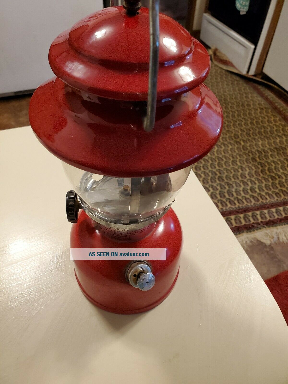 Vintage Coleman RED Single Mantle LANTERN Model 200A Pyrex Glass Globe ...