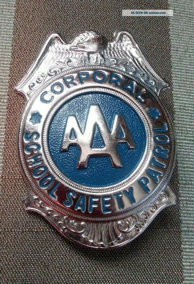 VINTAGE AAA SCHOOL SAFETY PATROL CORPORAL BADGE | #1062519