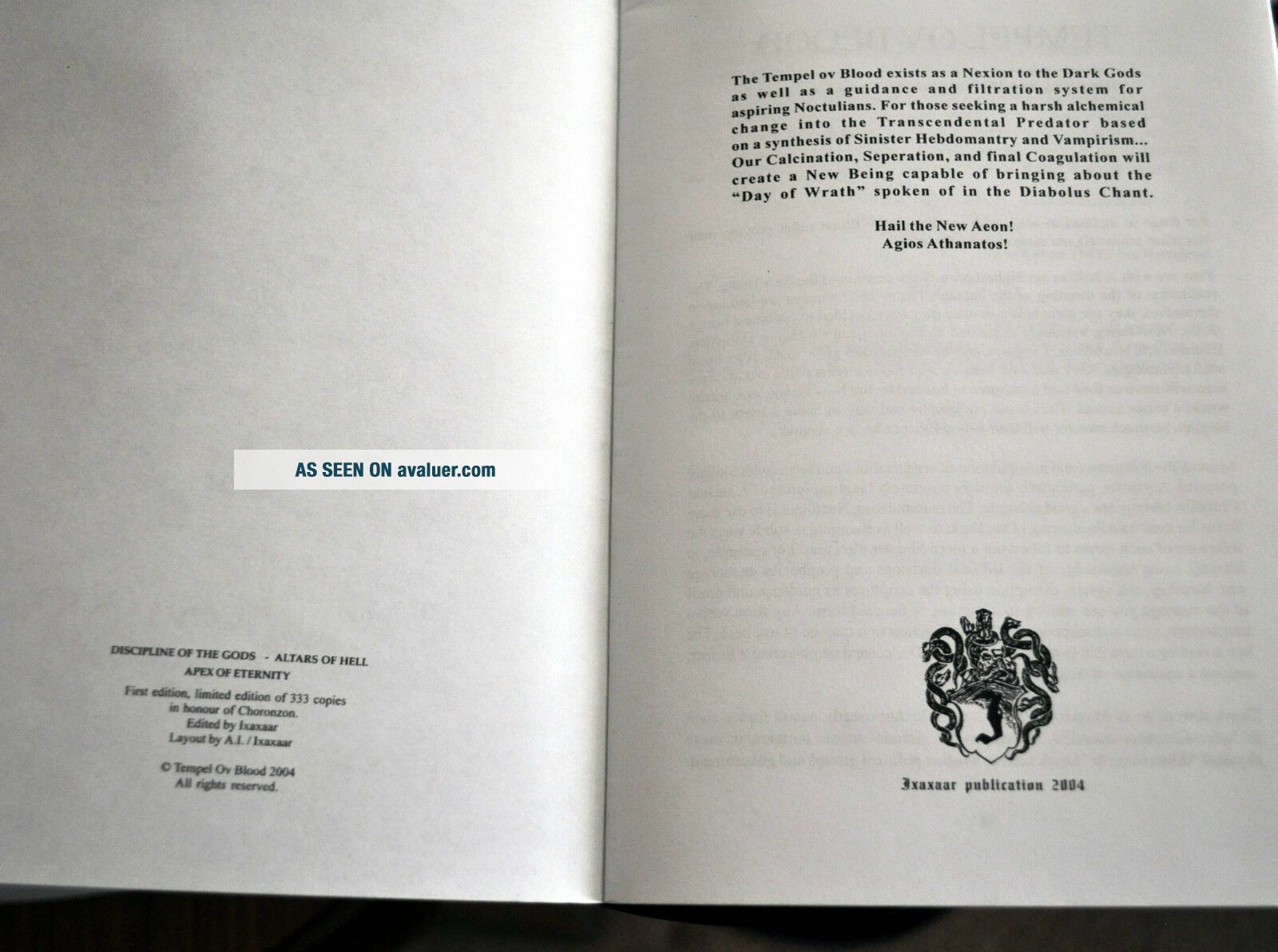 333 - Tempel Ov Blood IXAXAAR E A Koetting Satanic Order Of Nine Angles ...