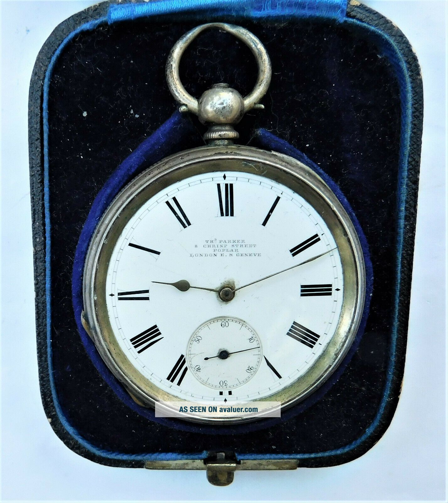 C1910 Poplar Silver Mechanical Pocket Watch In Holder Vintage Antique ...
