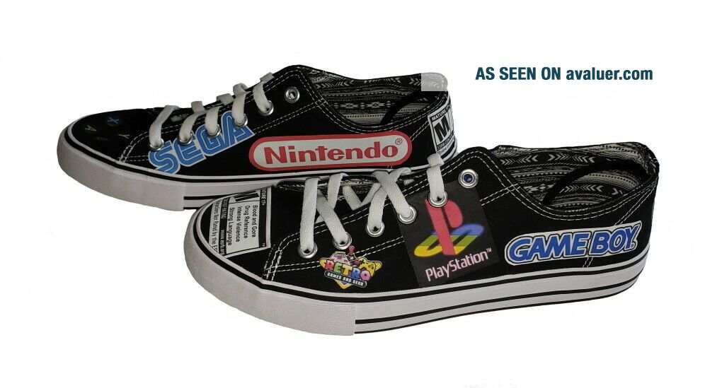 RETRO ARCADE GAMING SHOE VINTAGE XBOX PS4 GAMEBOY NINTENDO STYLE ...