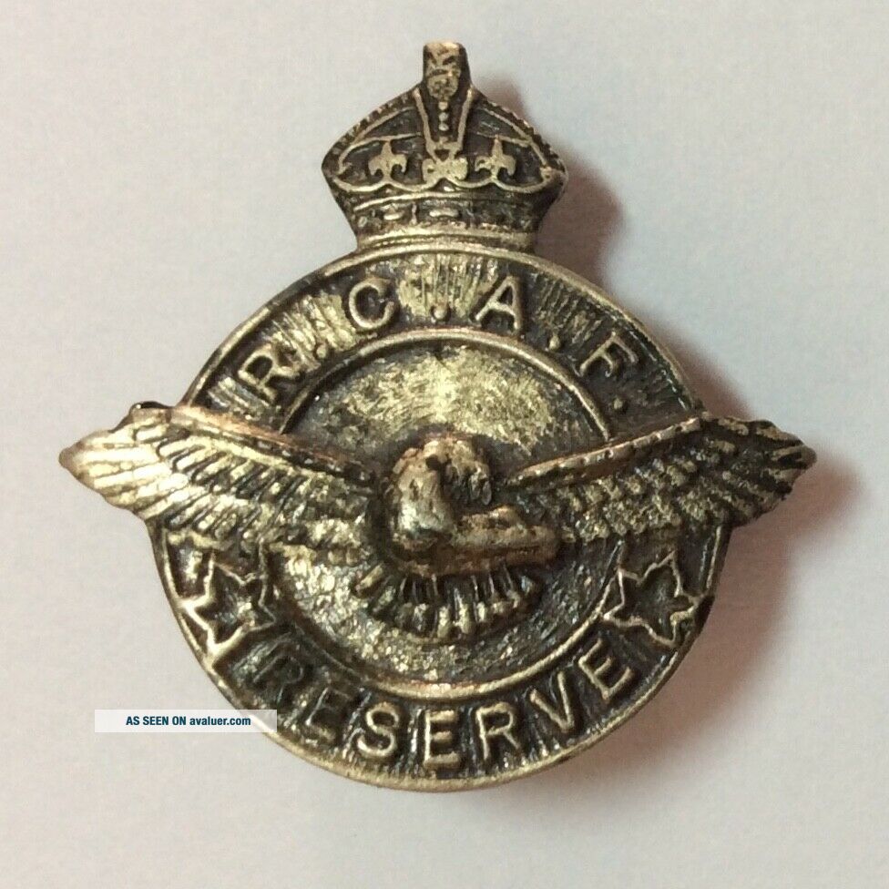 WW2 CANADA RCAF RESERVE PIN WAR SERVICE BADGE DISCHARGE AIR FORCE ...