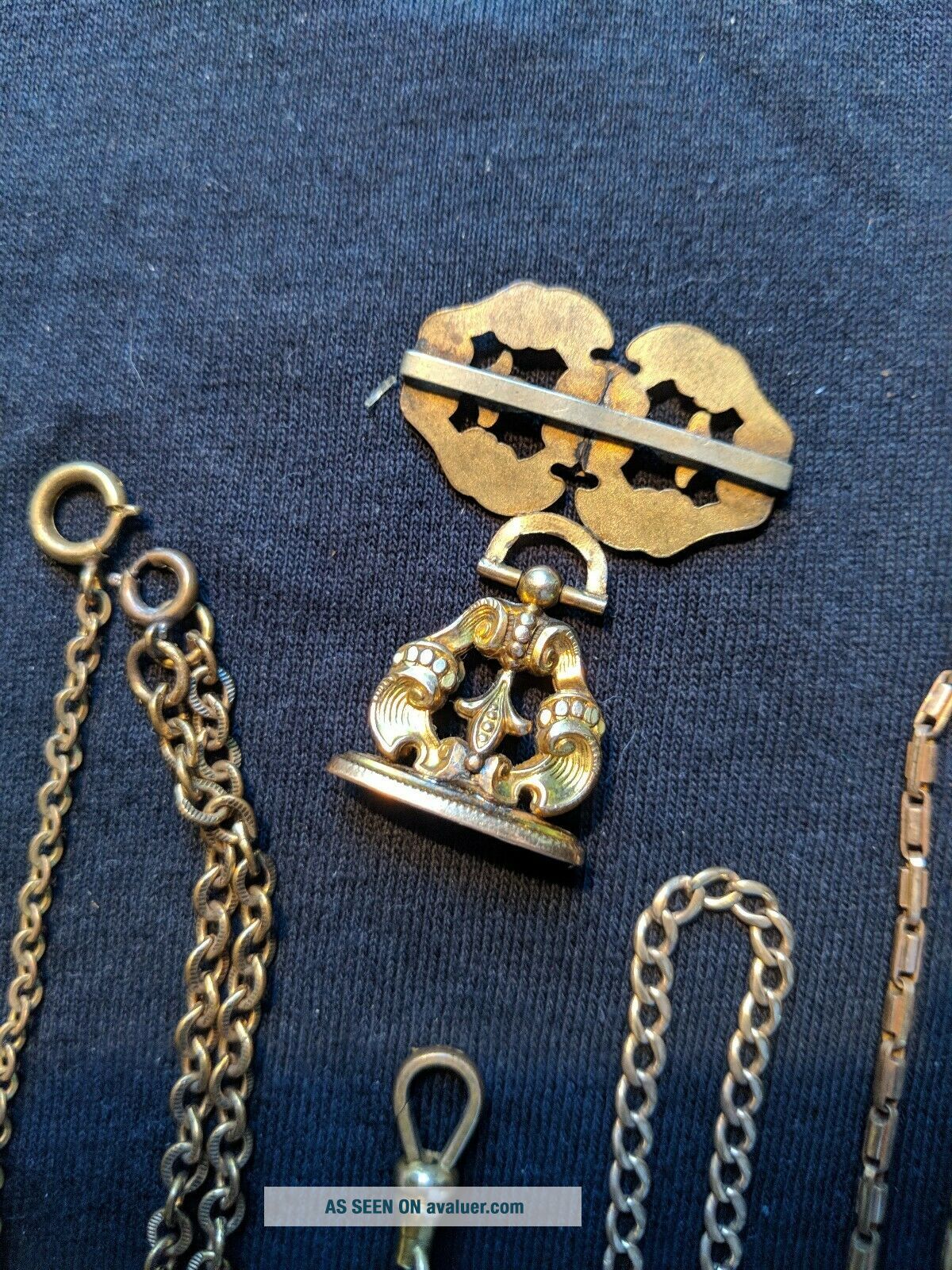 14 Vintage Gold Watch Chains And Gold Watch Fobs | #1087386